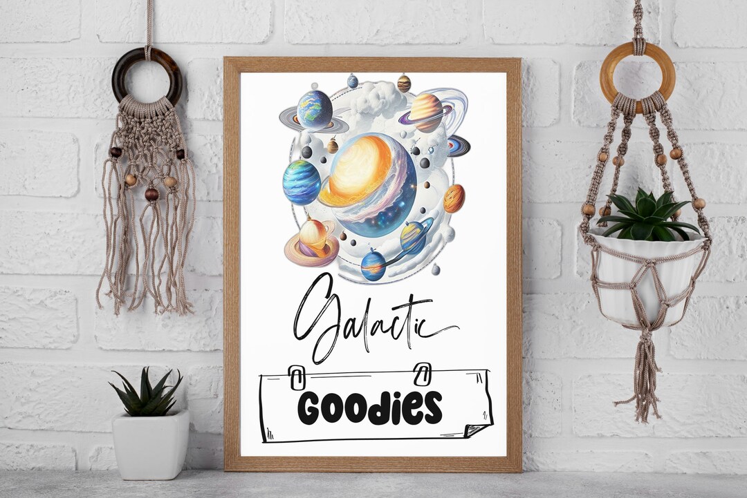 Editable Galactic Goodies Space Party Sign - Etsy