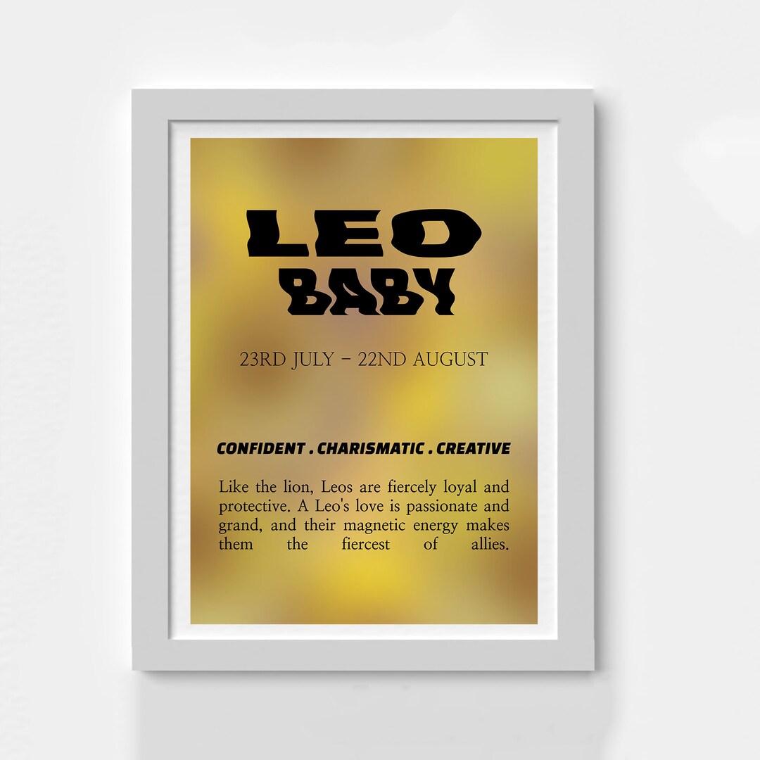 Leo Baby Zodiac Sign Poster, Retro Digital Print (digital Download) - Etsy
