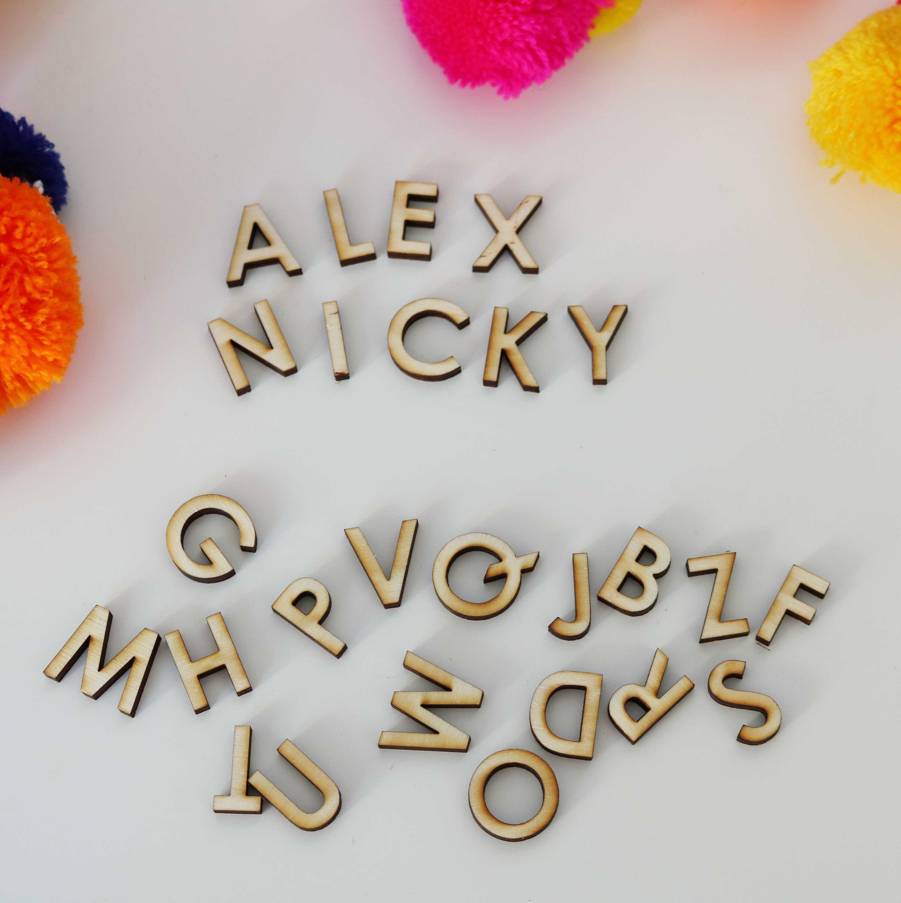 Laser Cut Wooden Alphabet Letter Shapes, Complete Tiny Alphabet Laser ...