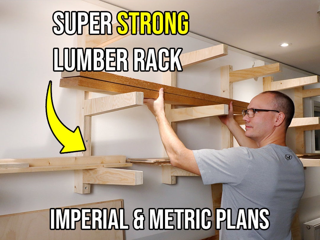 Wall-mounted Lumber Rack Plans – Imperial & Metric, Step-by-step Guide ...