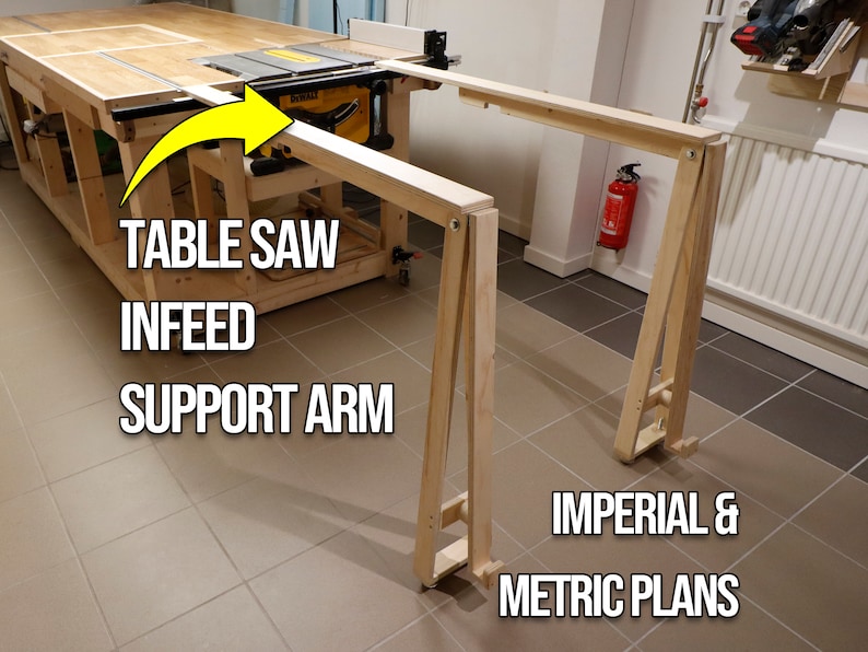 Table Saw Infeed Support Arm Plans – Metric & Imperial, Easy Build ...