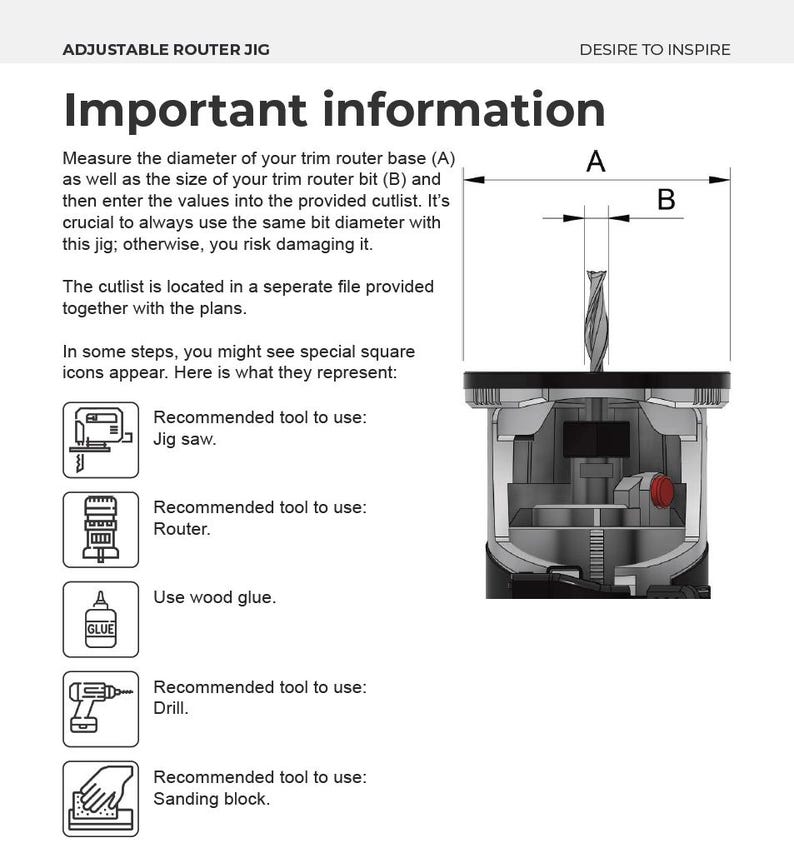 Adjustable Router Jig Plans – Imperial & Metric, Customizable to Any ...