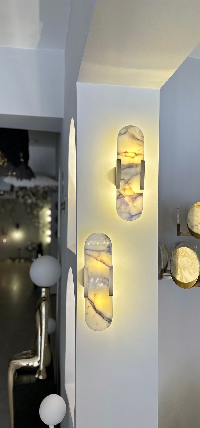 Marble Wall Lamp, Marble Sconce, Marble Lamp, Wall Sconce, Modern Wall ...