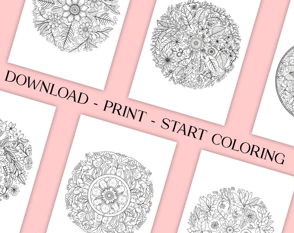 25 Flower Mandalas to Color Volume 2 Printable Digital Download Mandala ...