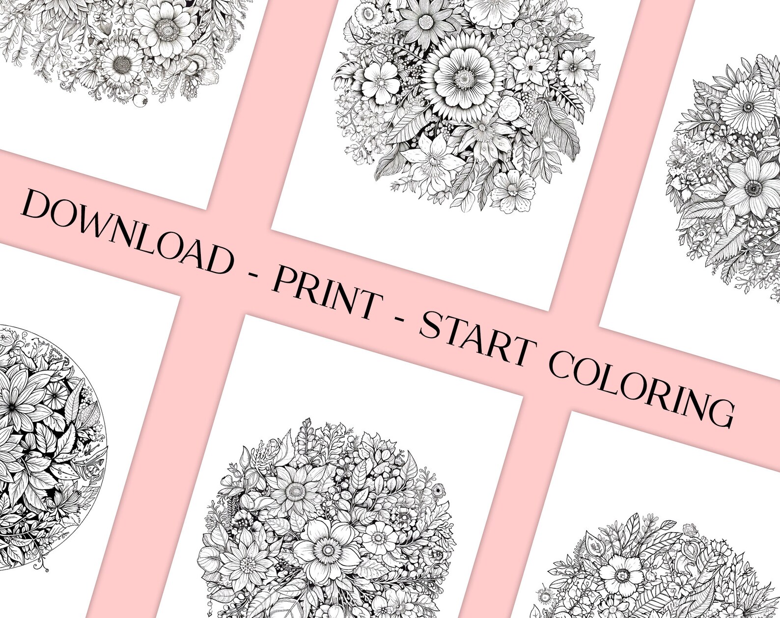 Flower Mandala Coloring Pages Bundle for Adults | Volume 7 | Printable ...
