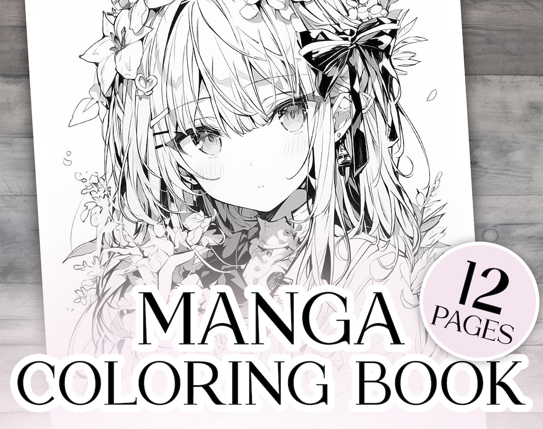 Anime Flower Girl Coloring Book, Instant Download - Volume 5 - 12 Manga ...