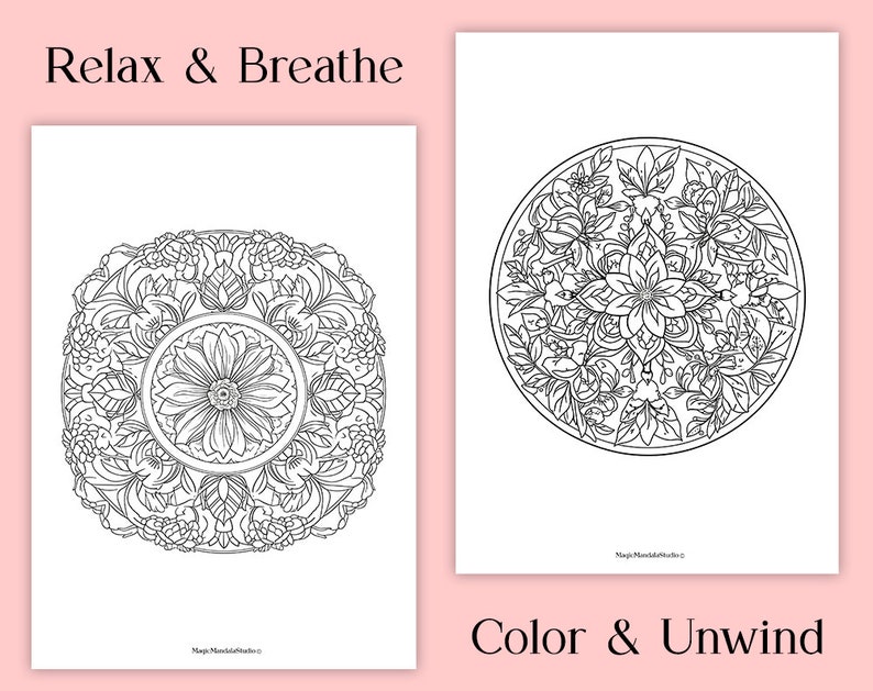 Flower Mandalas Coloring Pages for Adults Bundle of 75 - Etsy