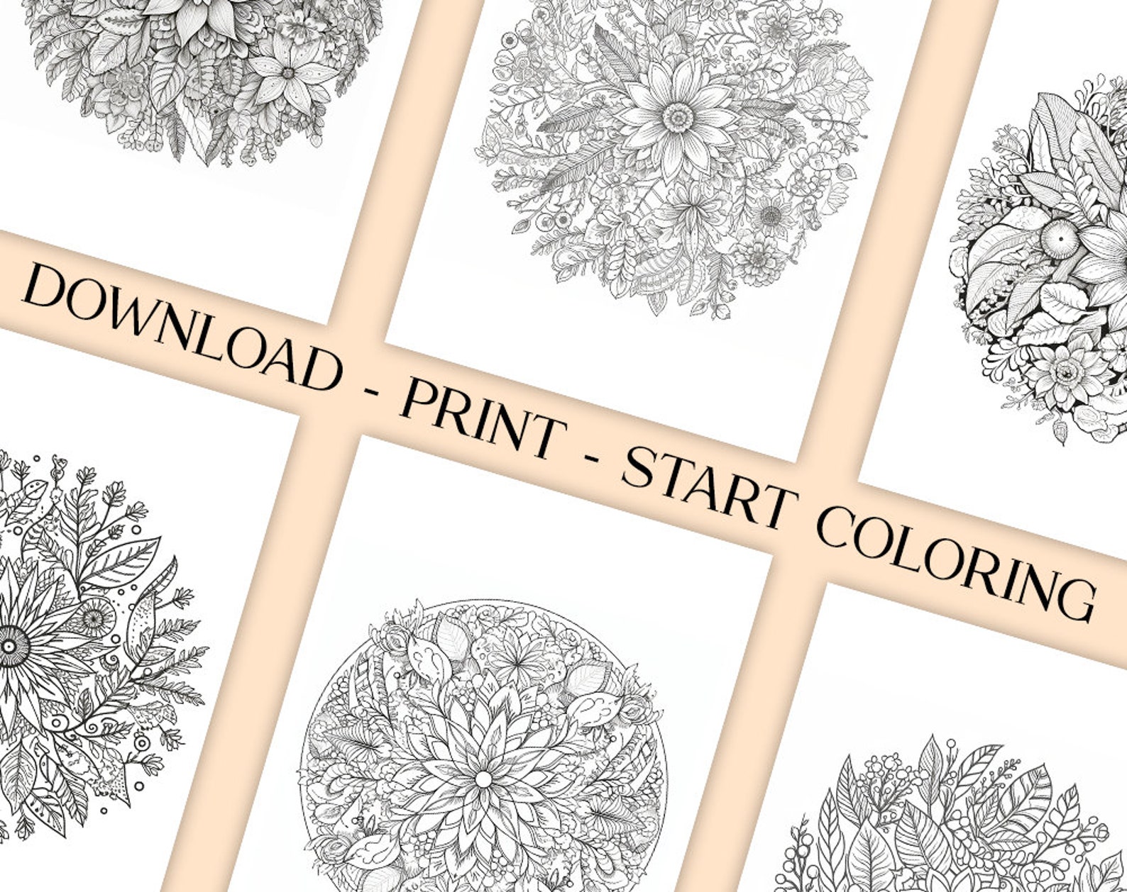 Flower Mandala Coloring Pages Bundle for Adults Volume 1 - Etsy