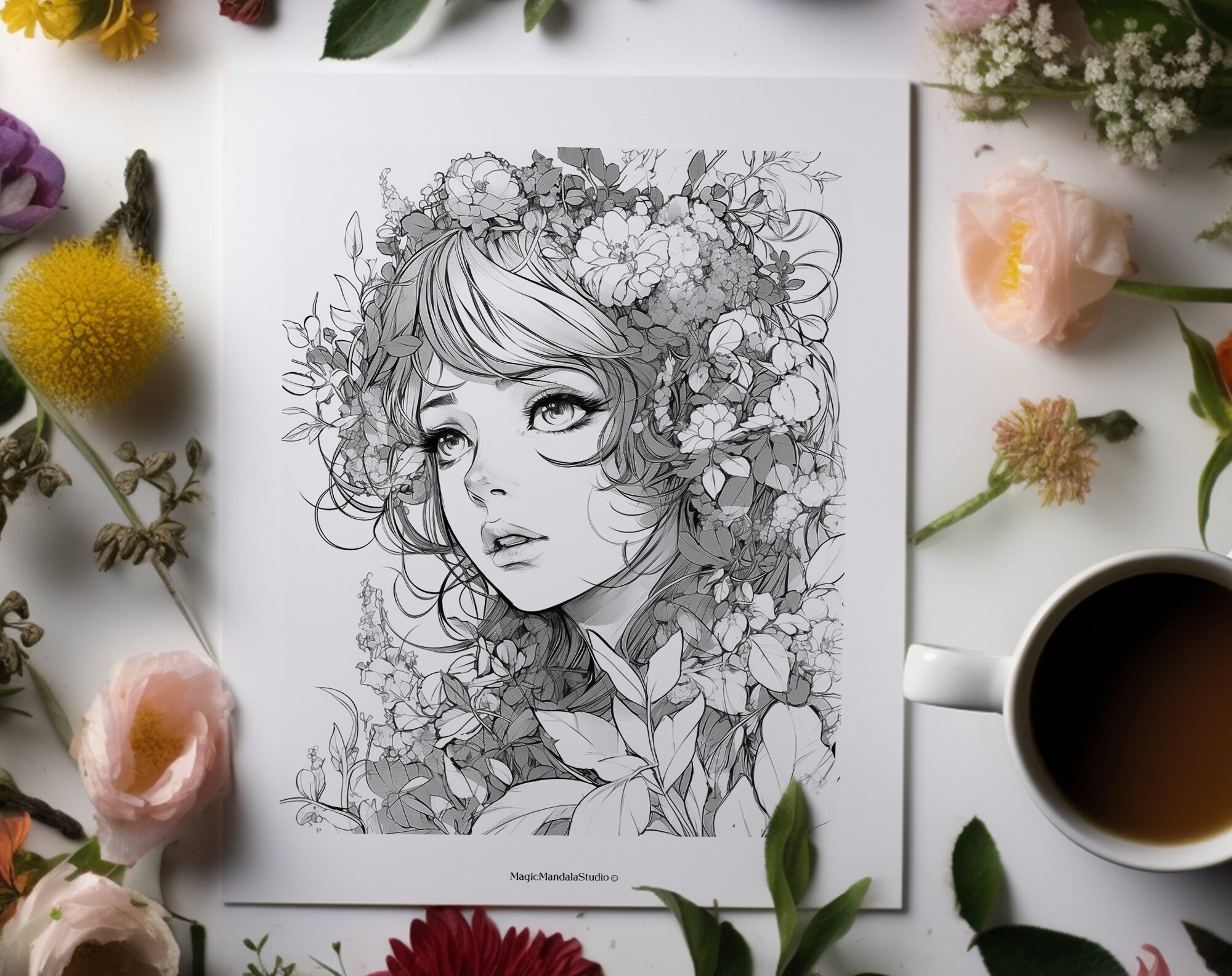 29 Flower Elf Coloring Pages Printable PDF Bundle for Adults and Kids ...