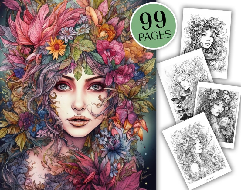 99 Flower Girl Coloring Pages For Adults Coloring Book