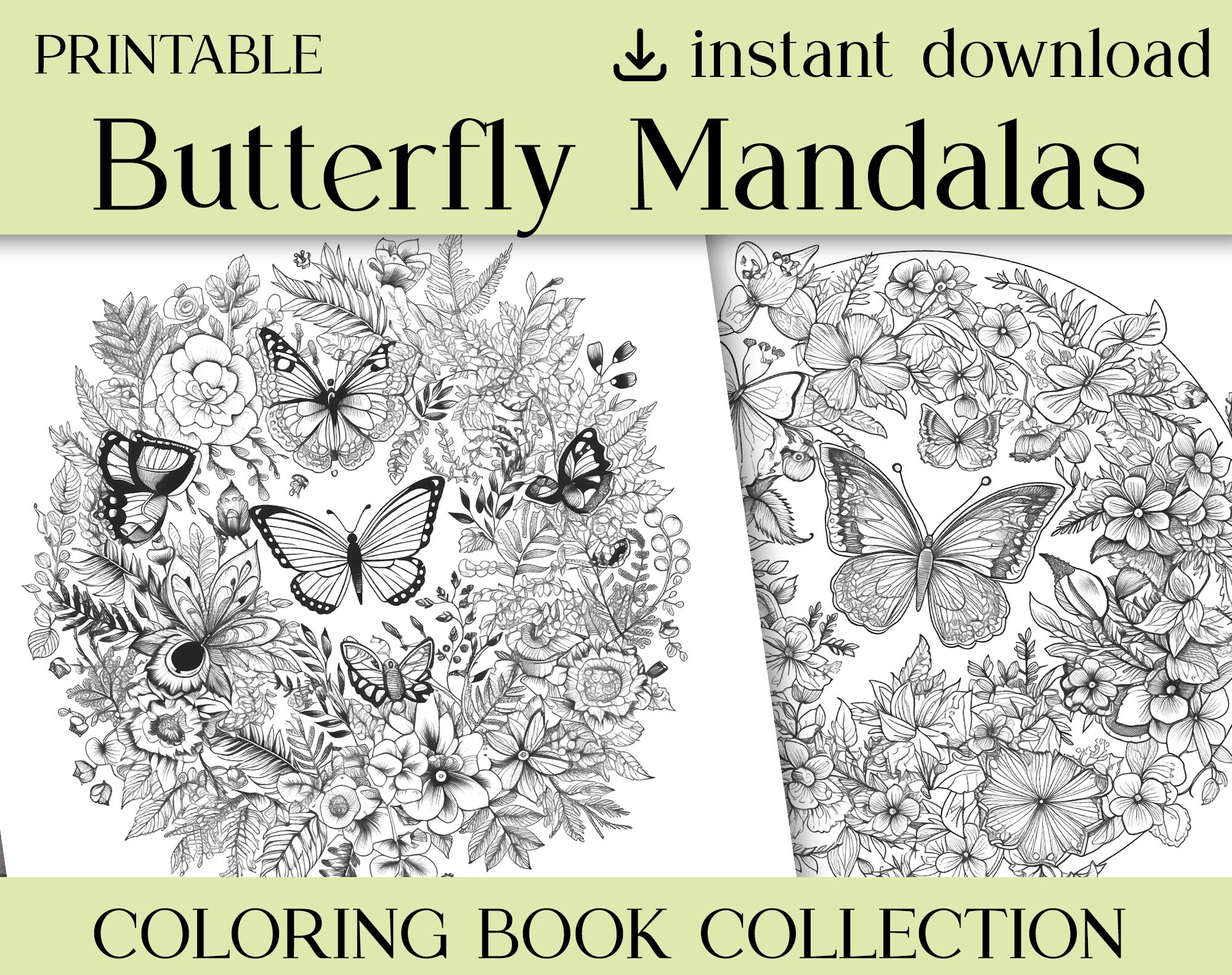 99 Butterfly Mandala Coloring Pages for Relaxation and Stress Relief ...