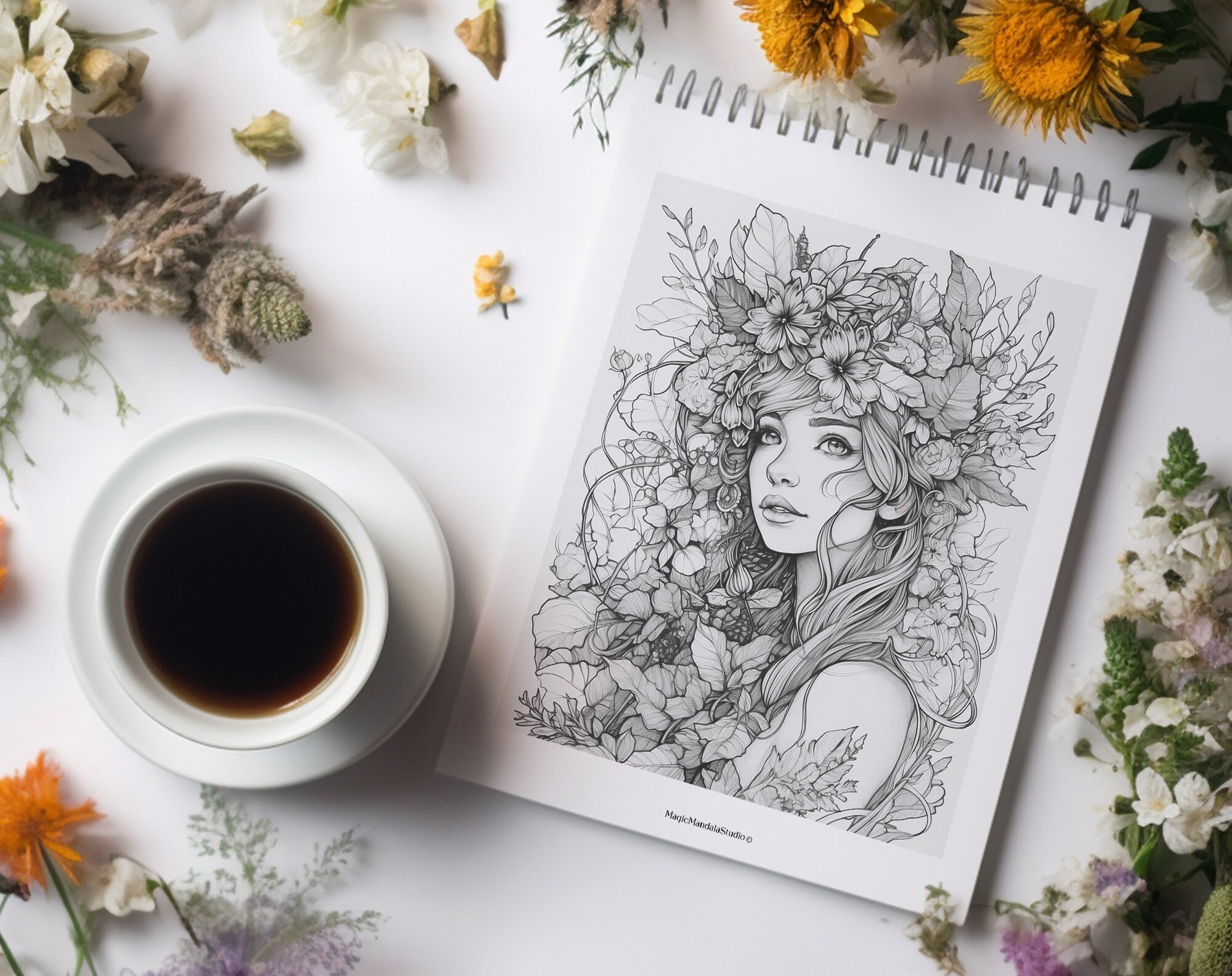 29 Flower Elf Coloring Pages Printable PDF Bundle for Adults and Kids ...