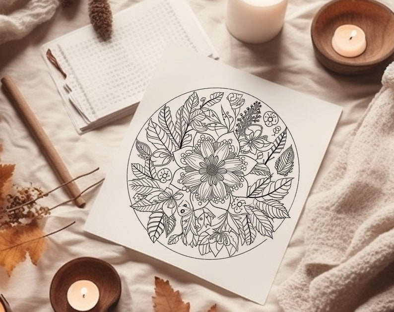 Flower Mandalas Coloring Pages for Adults Bundle of 75 - Etsy