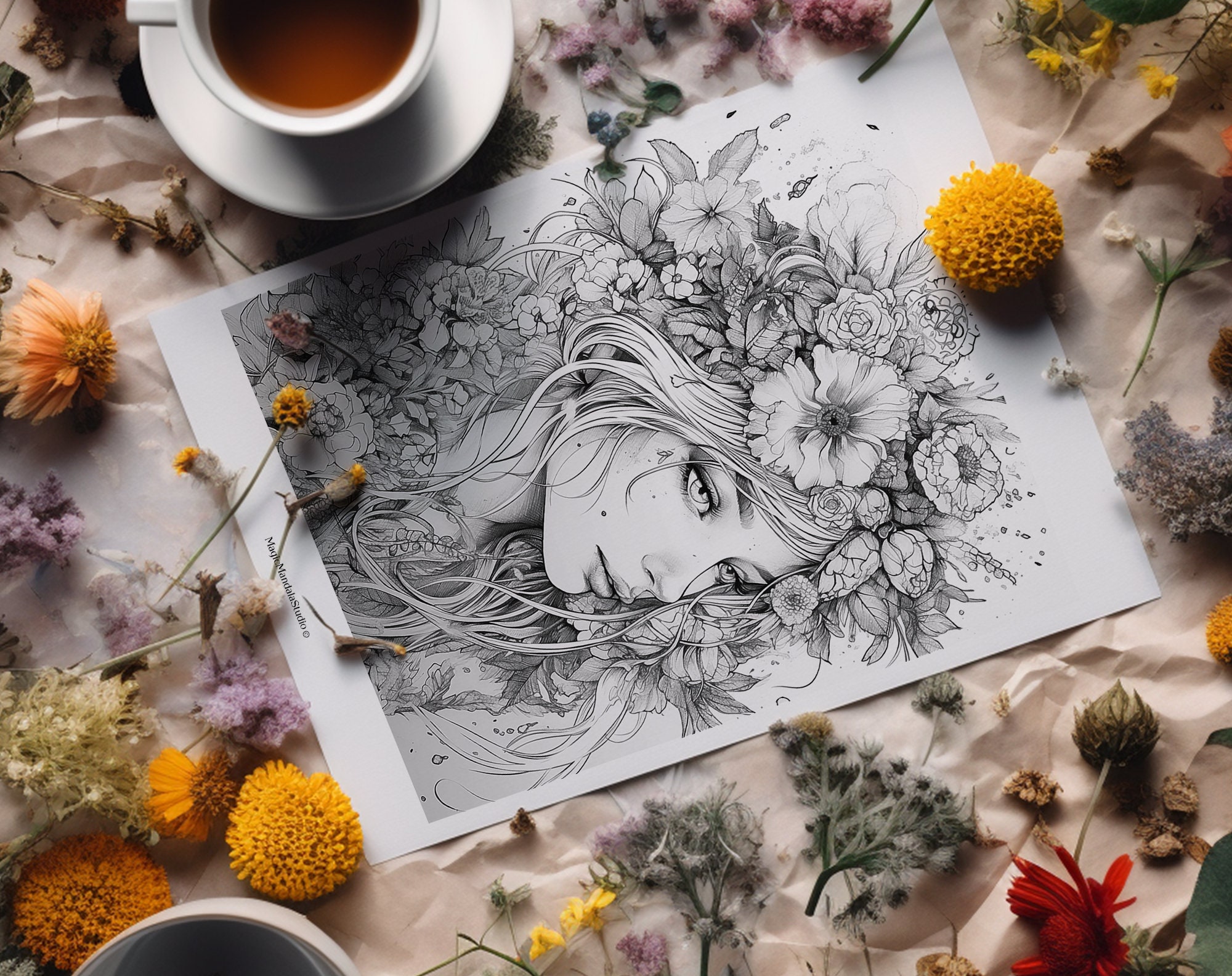 29 Flower Elf Coloring Pages Printable PDF Bundle for Adults and Kids ...