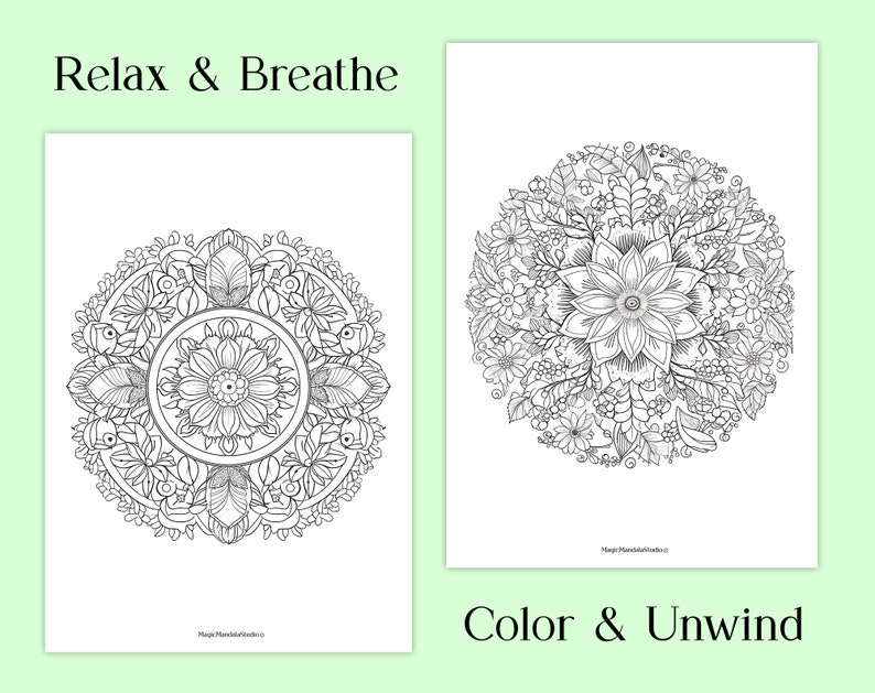 Flower Mandalas Coloring Pages for Adults Bundle of 75 - Etsy
