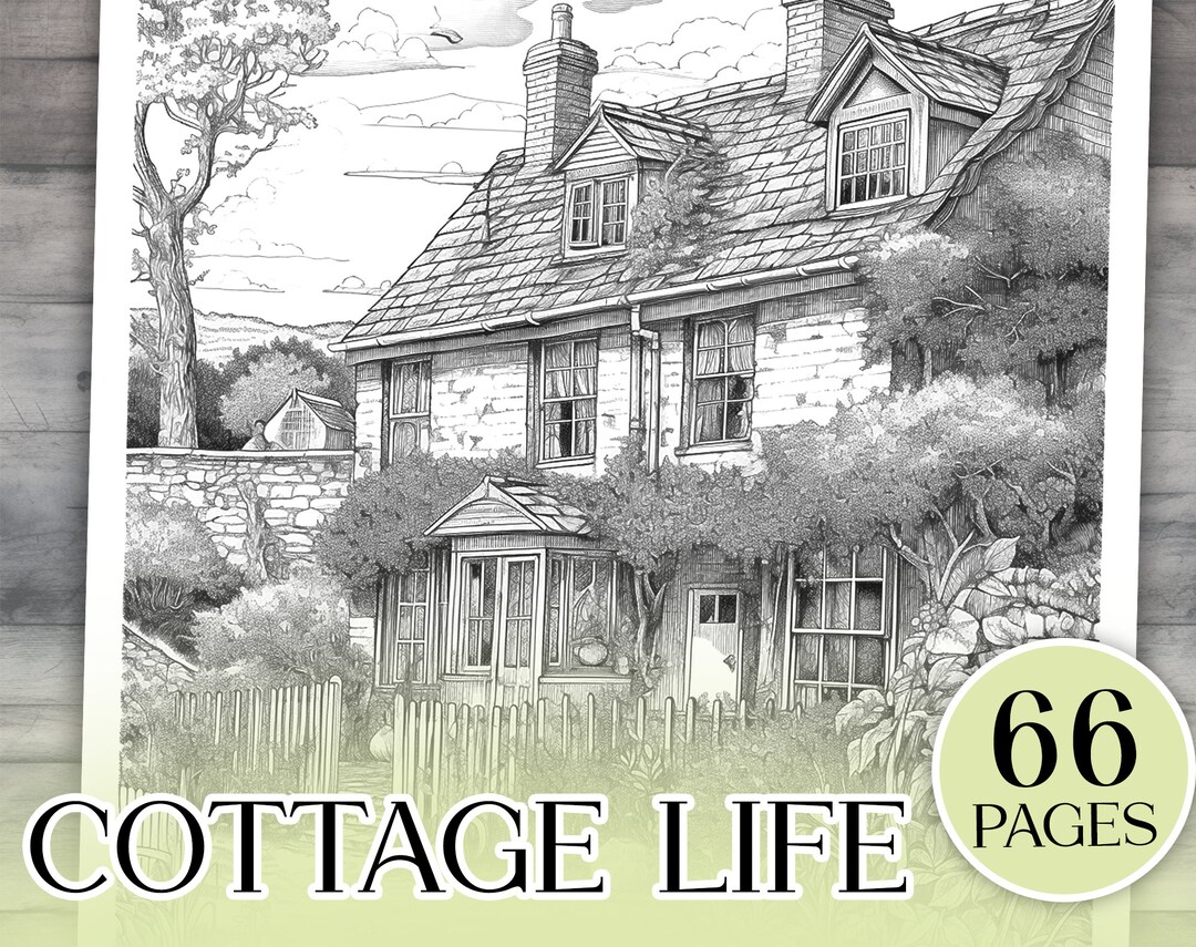 66 Cottage Life Coloring Pages for Relaxation and Stress Relief ...