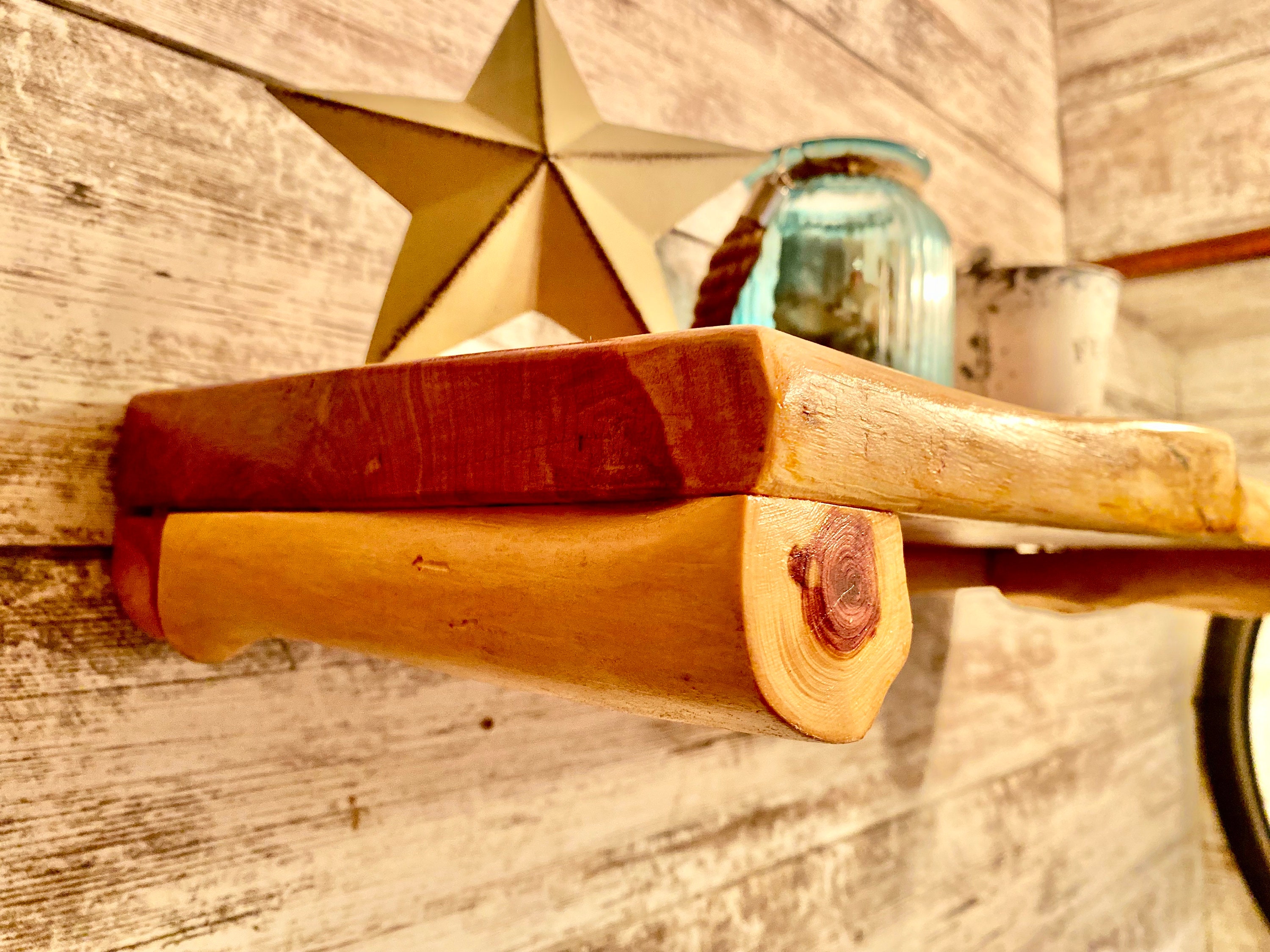 Live Edge Floating Wall Shelf Red Cedar - Etsy