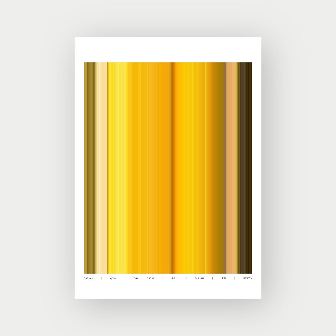 Minimal Durian Color Palette Printable Poster, Tropical Vibe, Colorful ...