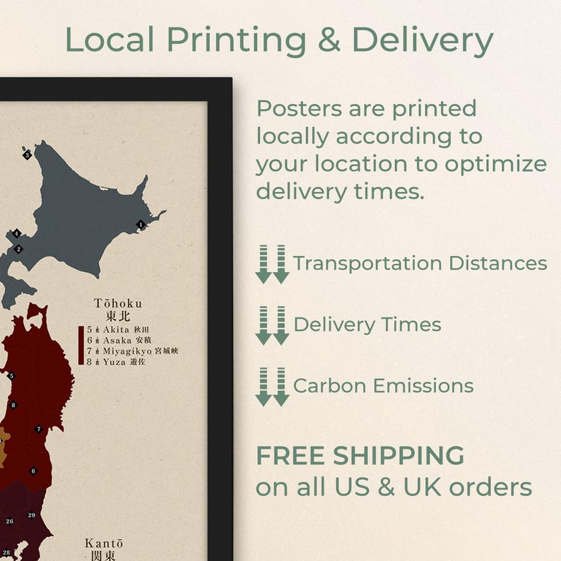 Japanese Whisky Distilleries Decorative Map, Japanese Wall Art Vintage ...