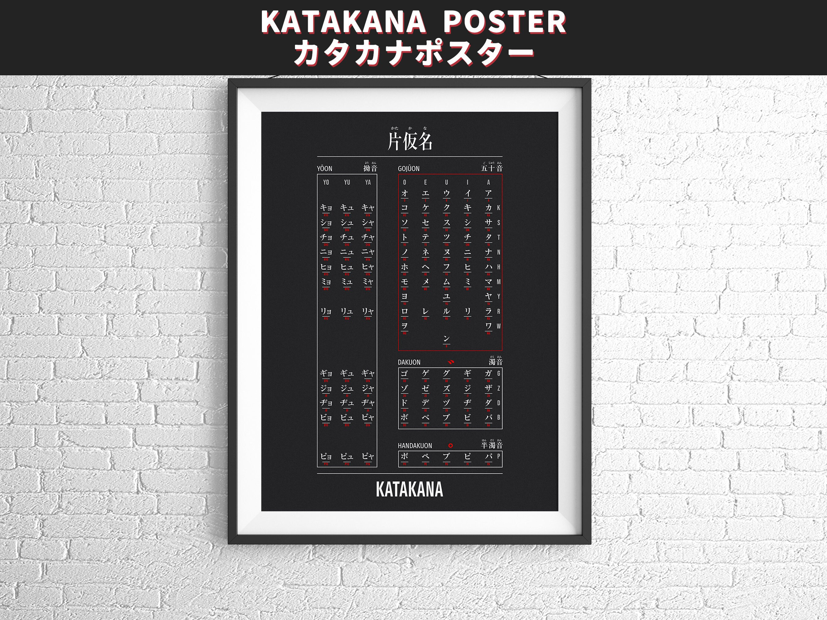 Buy Katakana Poster Katakana Printable Japanese Kana Katakana Online in ...