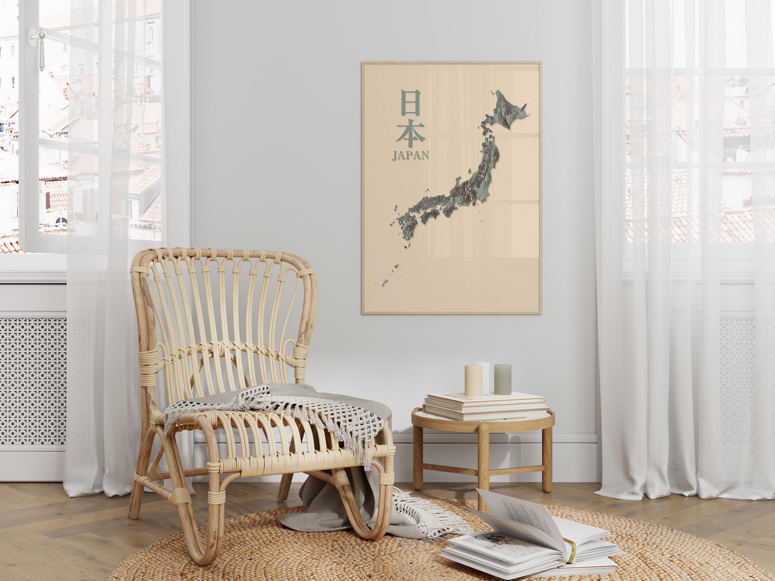 Minimalistic Japan Topographical Map, Decorative Maps for Japan Lovers ...