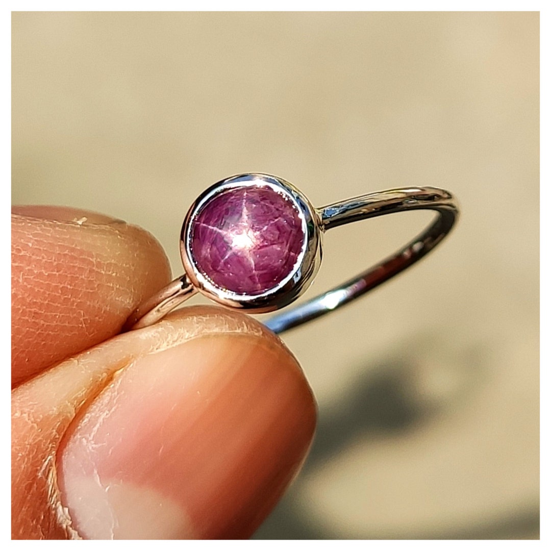 Natural STAR RUBY Silver 925 Ring | Aaa+++top Quality Star Ruby | 6 Ray ...