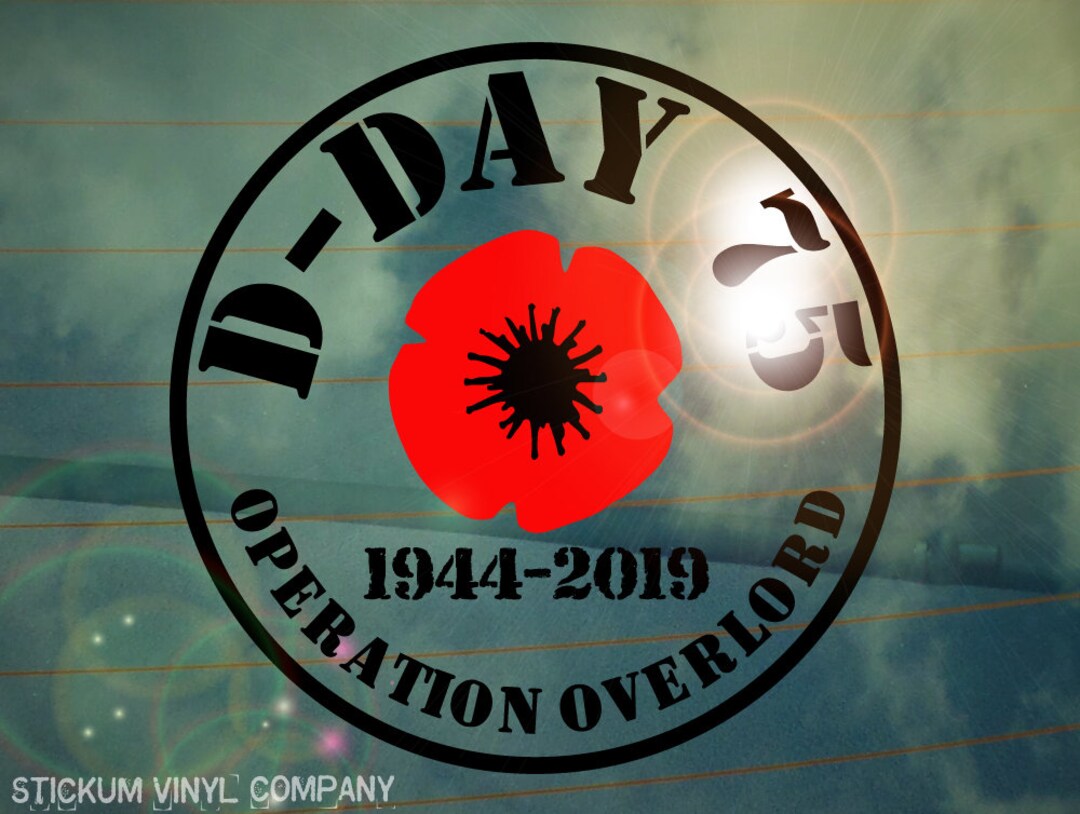 D-day 75 Memorial Car Decal vinylstickerww2poppyoperation Overlordmemorial - Etsy