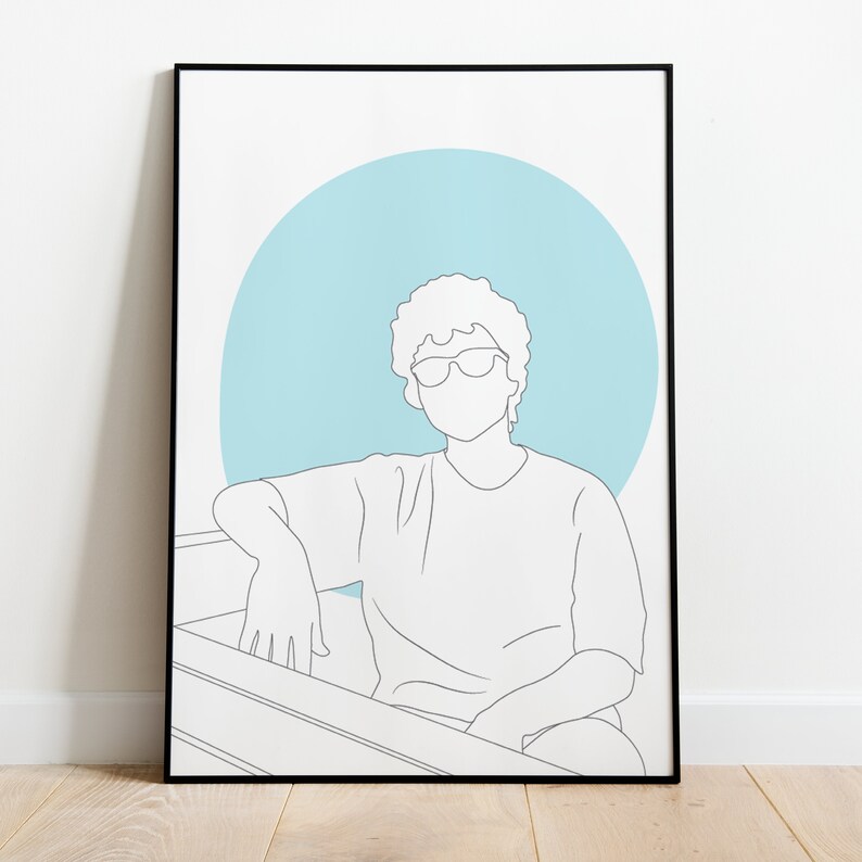 Custom Line Drawing One Line Drawing Colourful Line - Etsy