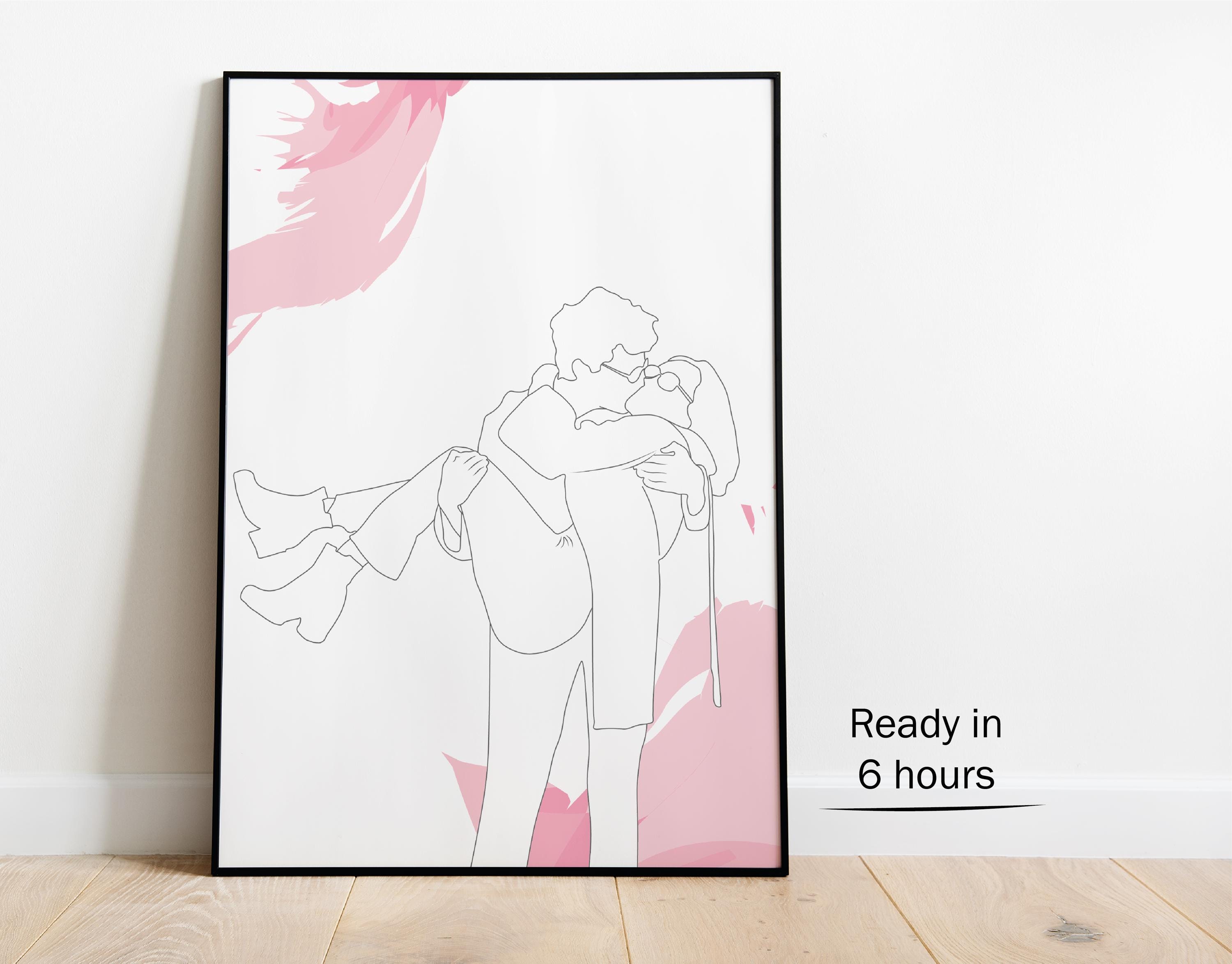 Custom Line Drawing, One Line Drawing, Colourful Line Portrait, Custom ...