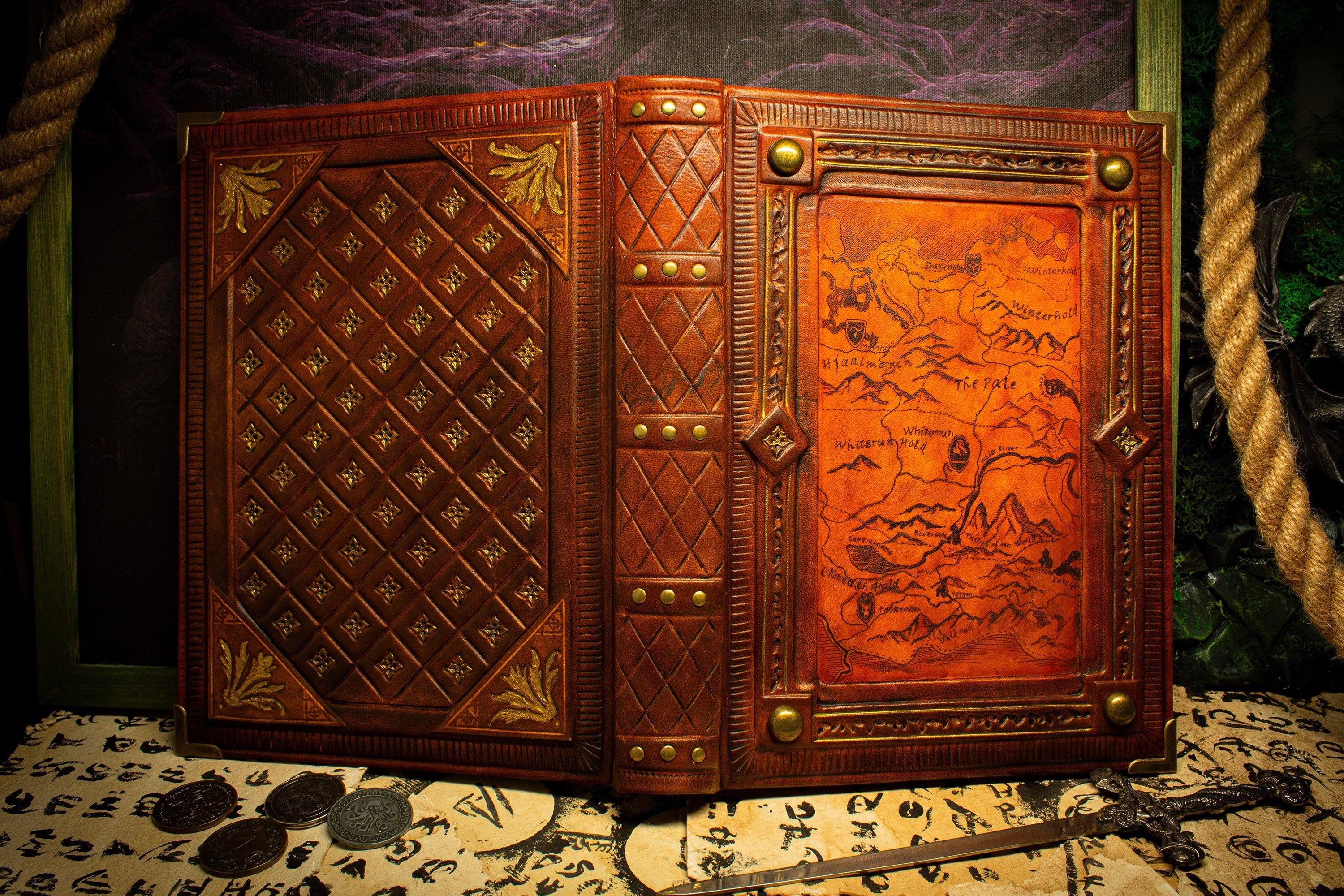 Skyrim Leather Big Notebook, Leather Notebook, Diary, Journal, the ...