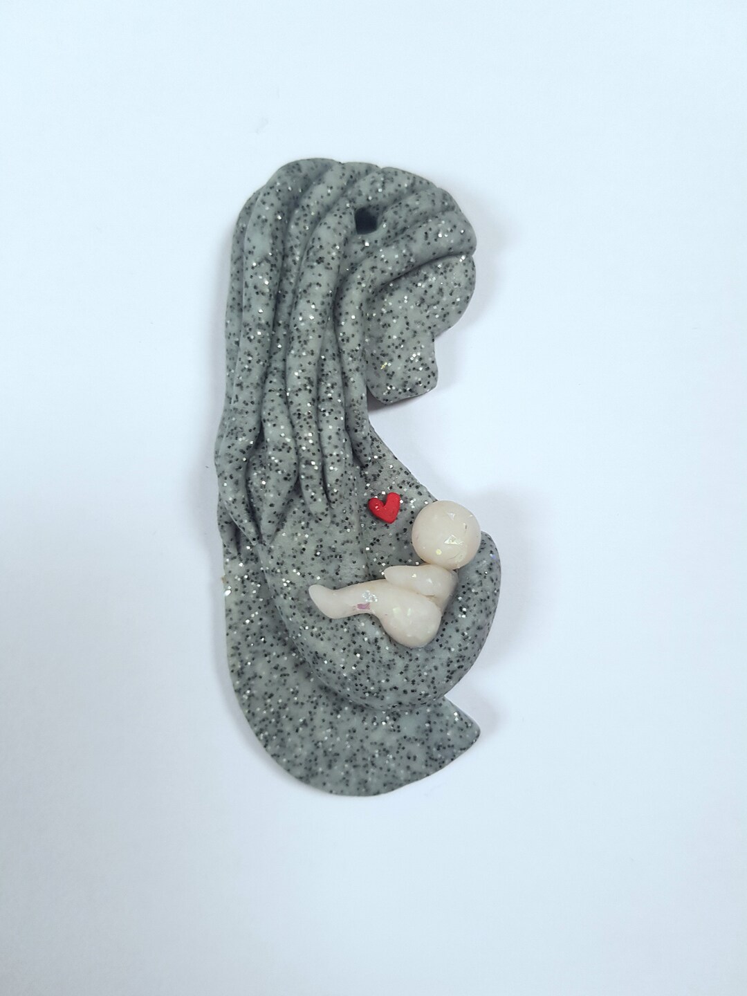 Mother and Baby Keepsake Granite Effect Clay With Red Heart - Etsy