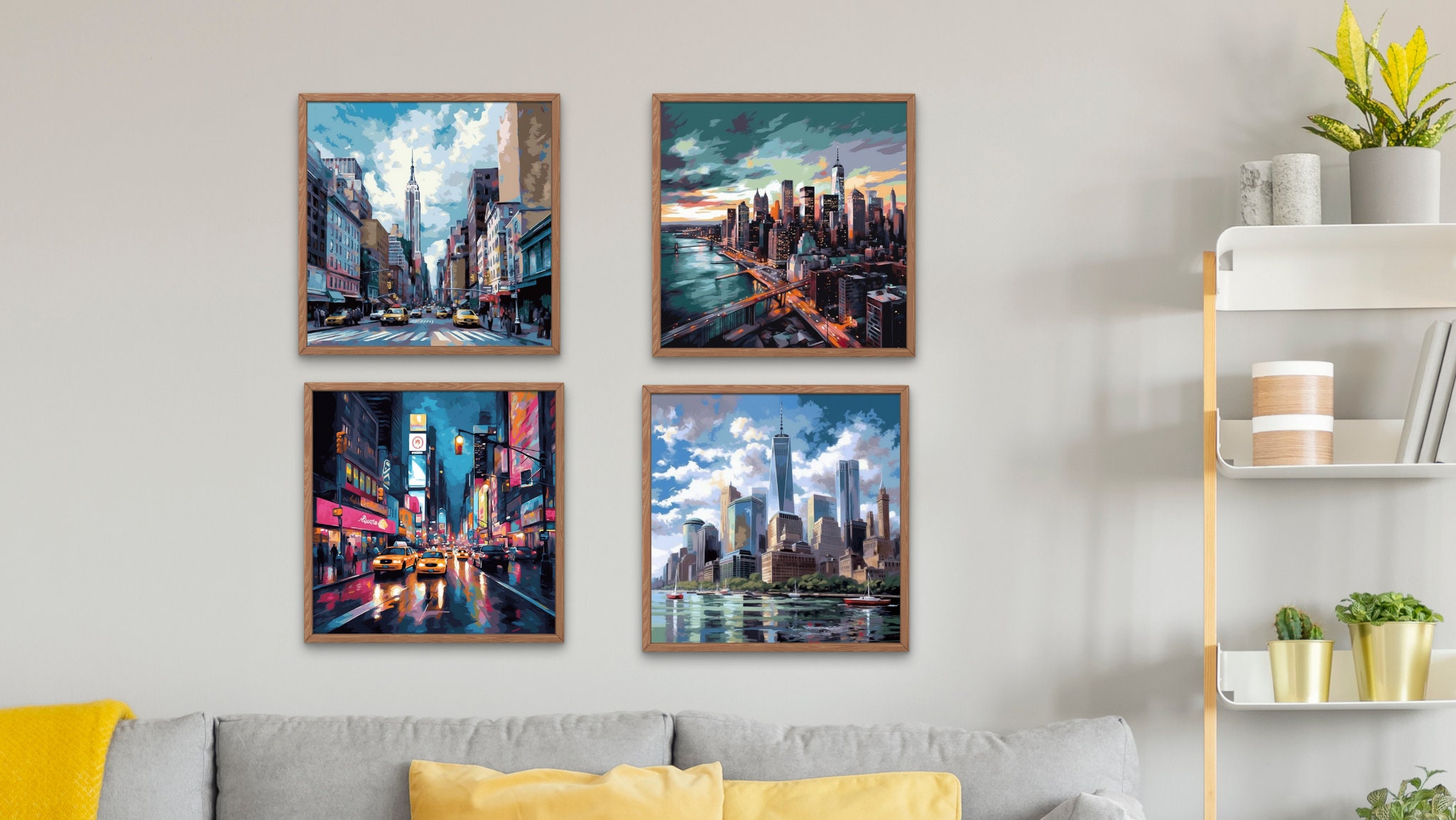 Gallery Wall Art Set of 4 Digital Art Instant Download New York City ...