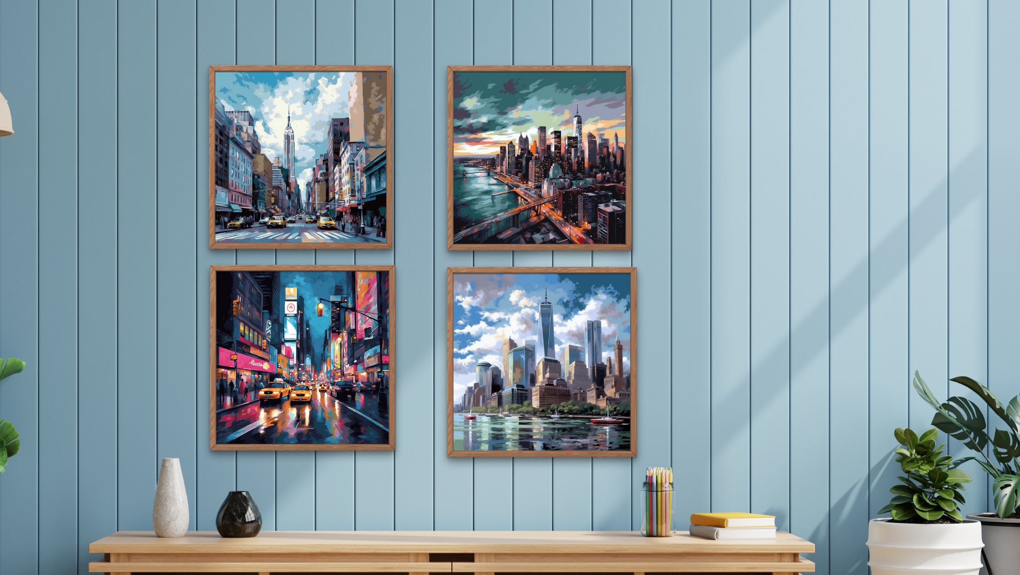 Gallery Wall Art Set of 4 Digital Art Instant Download New York City ...