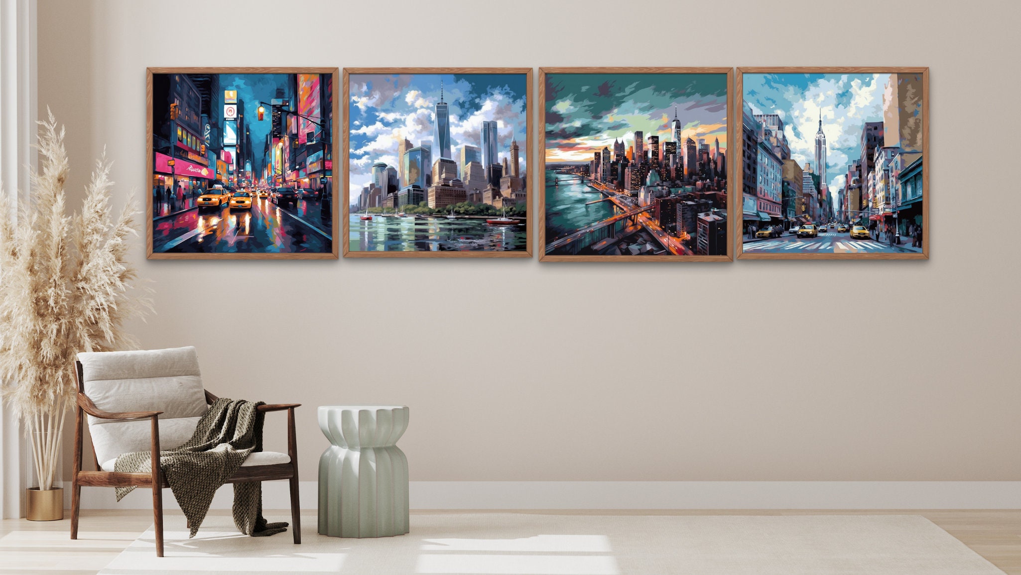 Gallery Wall Art Set of 4 Digital Art Instant Download New York City ...