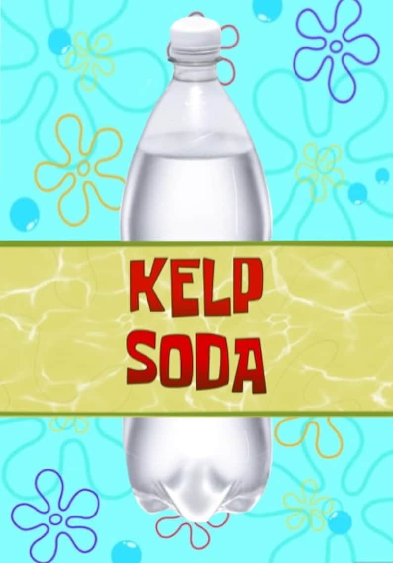Spongebob Party Drink Labels 5 Pack Digital Download - Etsy