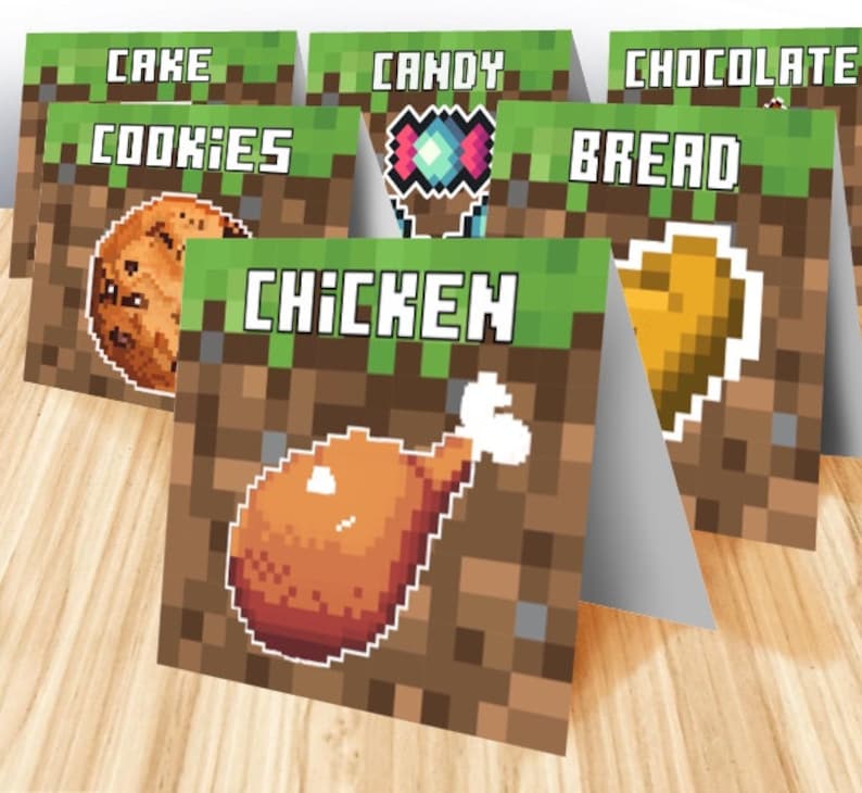 15 Pack Minecraft Themed Food Labels Digital Download - Etsy