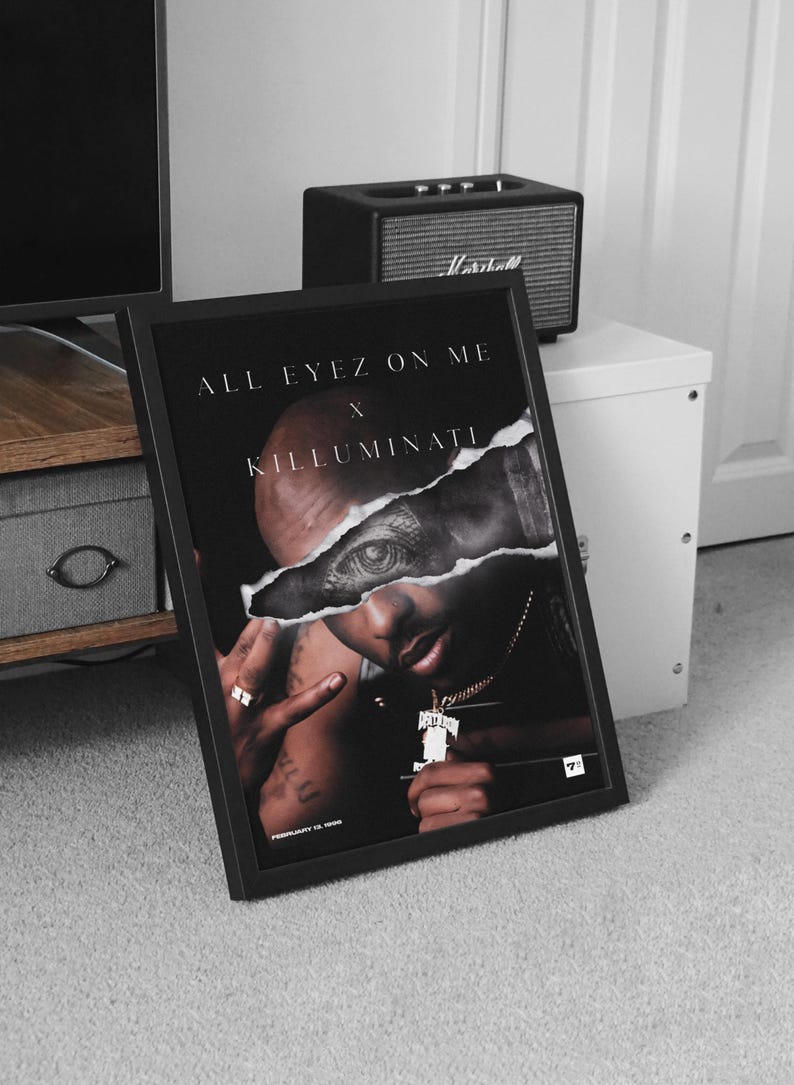 2pac Poster, Tupac Poster, All Eyez on Me, Killuminati, Rap Poster, Music Poster, Album Cover ...