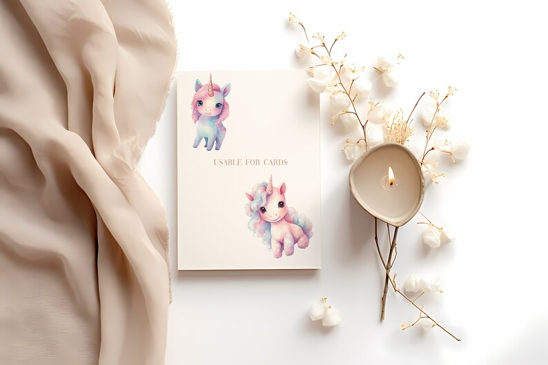 Cute Unicorn Watercolor Clipart Instant Download 300 DPI - Etsy