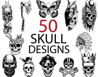 Skull Svg Bundle, Skull Png Files, Sugar Skulls Svg, Skull Clipart, Svg ...