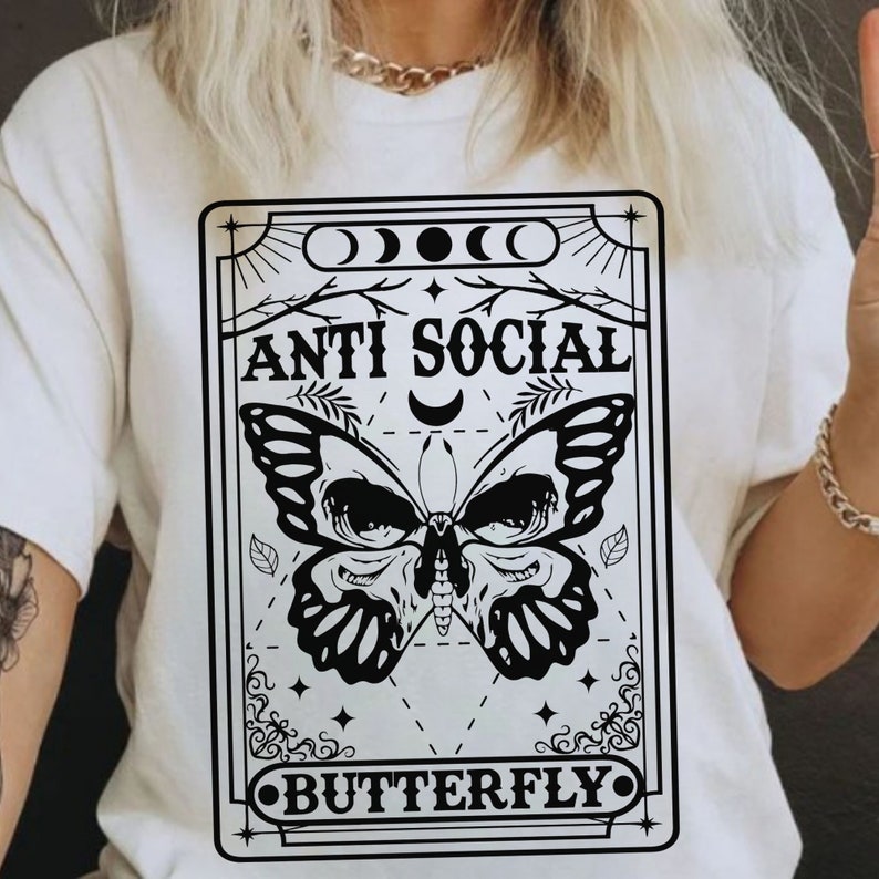 Anti-social Butterfly SVG, Antisocial SVG, Antisocial Butterfly Svg ...