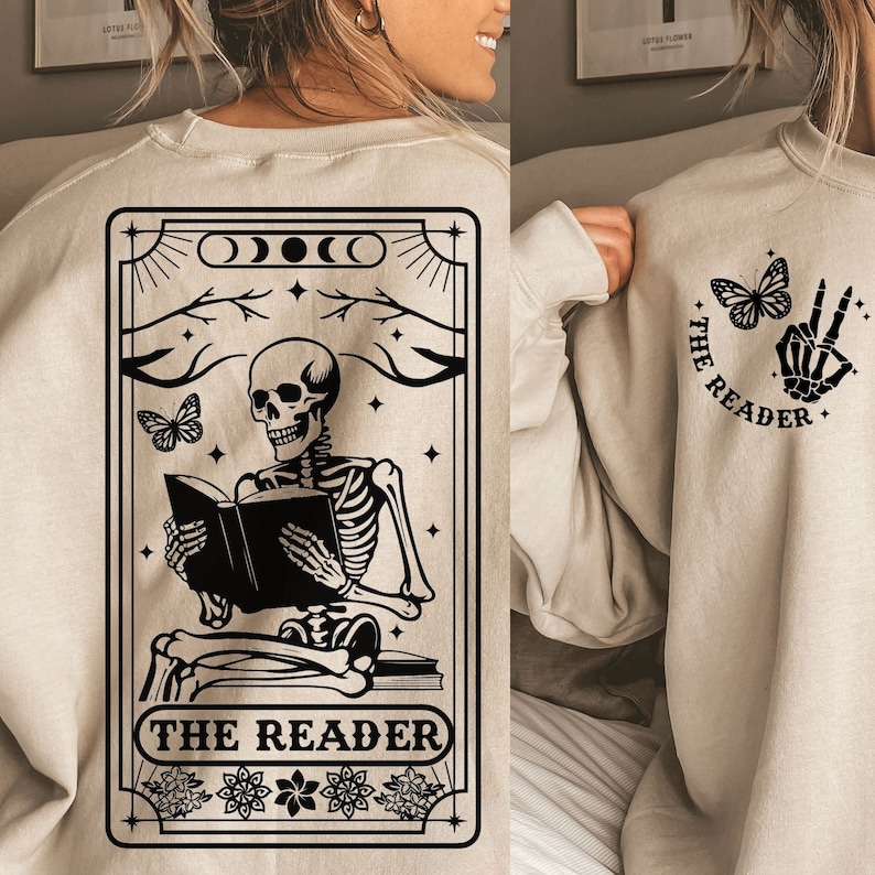 The Reader Tarot Card SVG Skeleton Reading Svg the Reader - Etsy