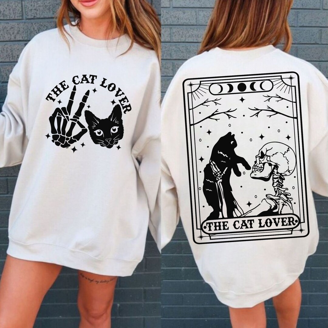 The Cat Lover Tarot SVG, Cat Lover Svg, Skeleton and Cat Svg, Cat Tarot ...