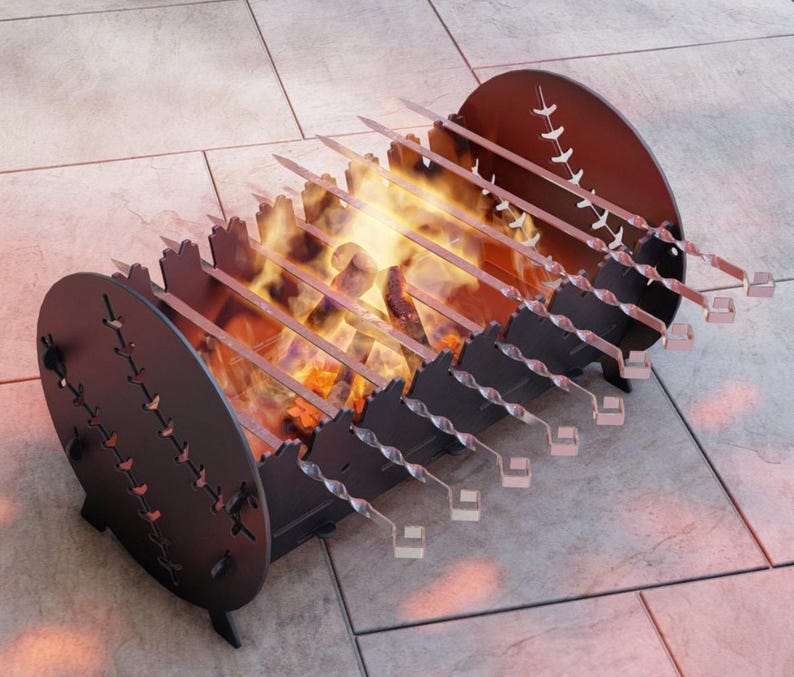 Baseball Fire Pit With Grill / Collapsible Fire Pit - Etsy