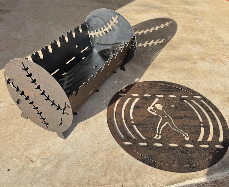 Baseball Fire Pit With Grill / Collapsible Fire Pit - Etsy