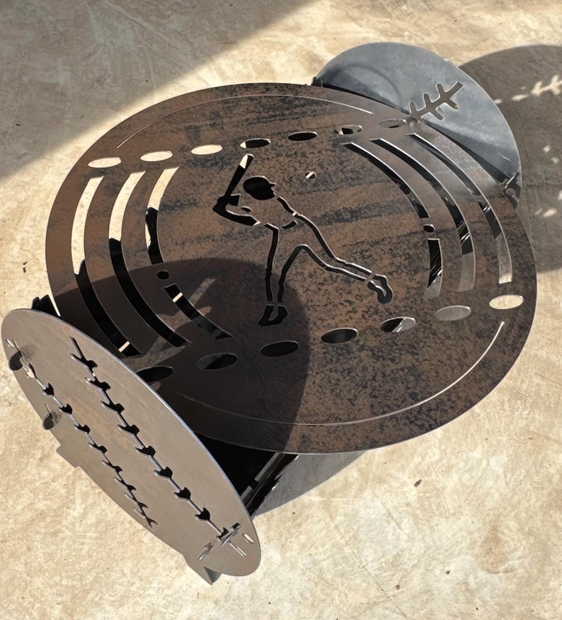 Baseball Fire Pit With Grill / Collapsible Fire Pit - Etsy