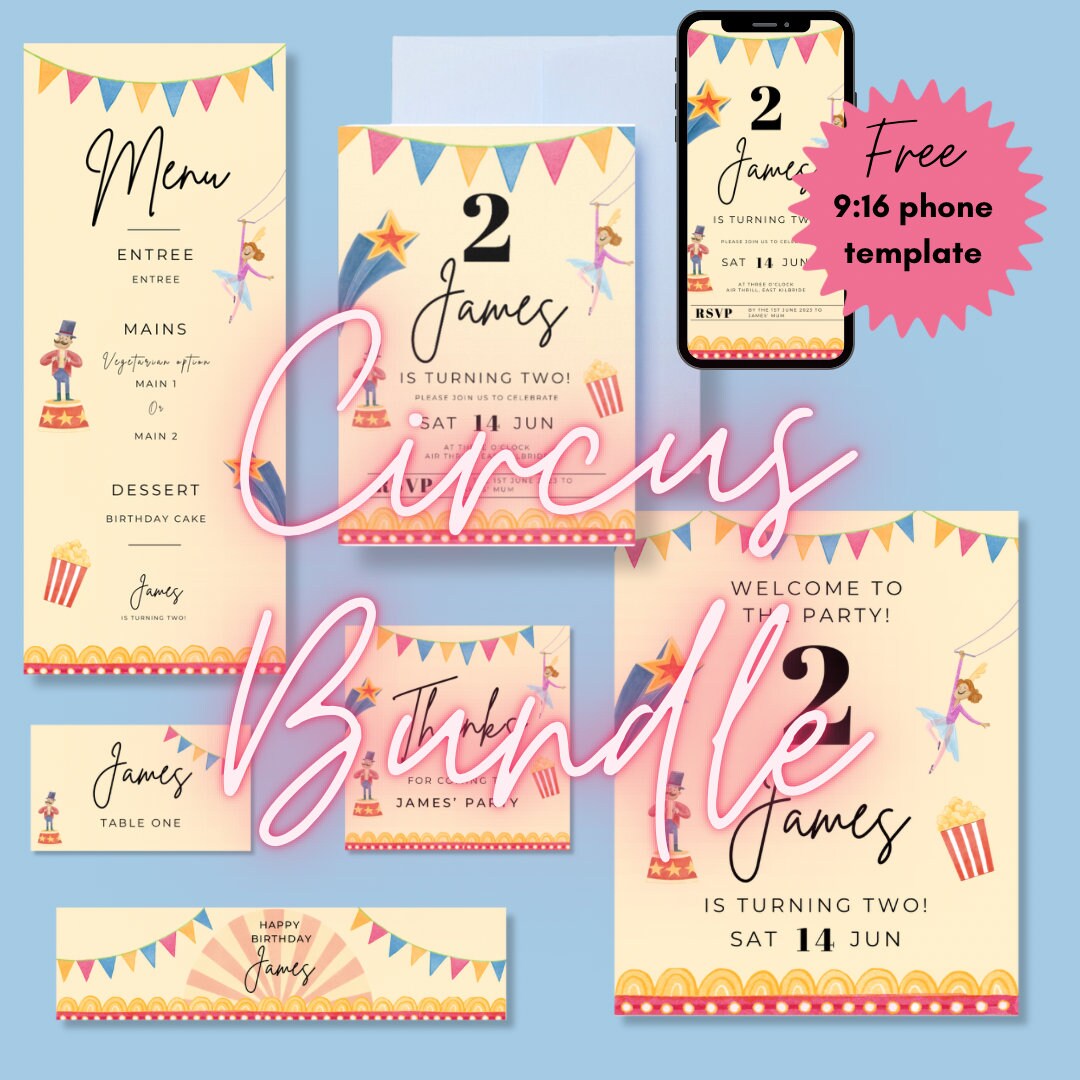 Circus Birthday Party Decoration Bundle - Etsy