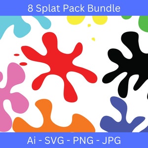 8 Paint Splat Pack Bundle SVG JPG PNG Ai Files Add to - Etsy