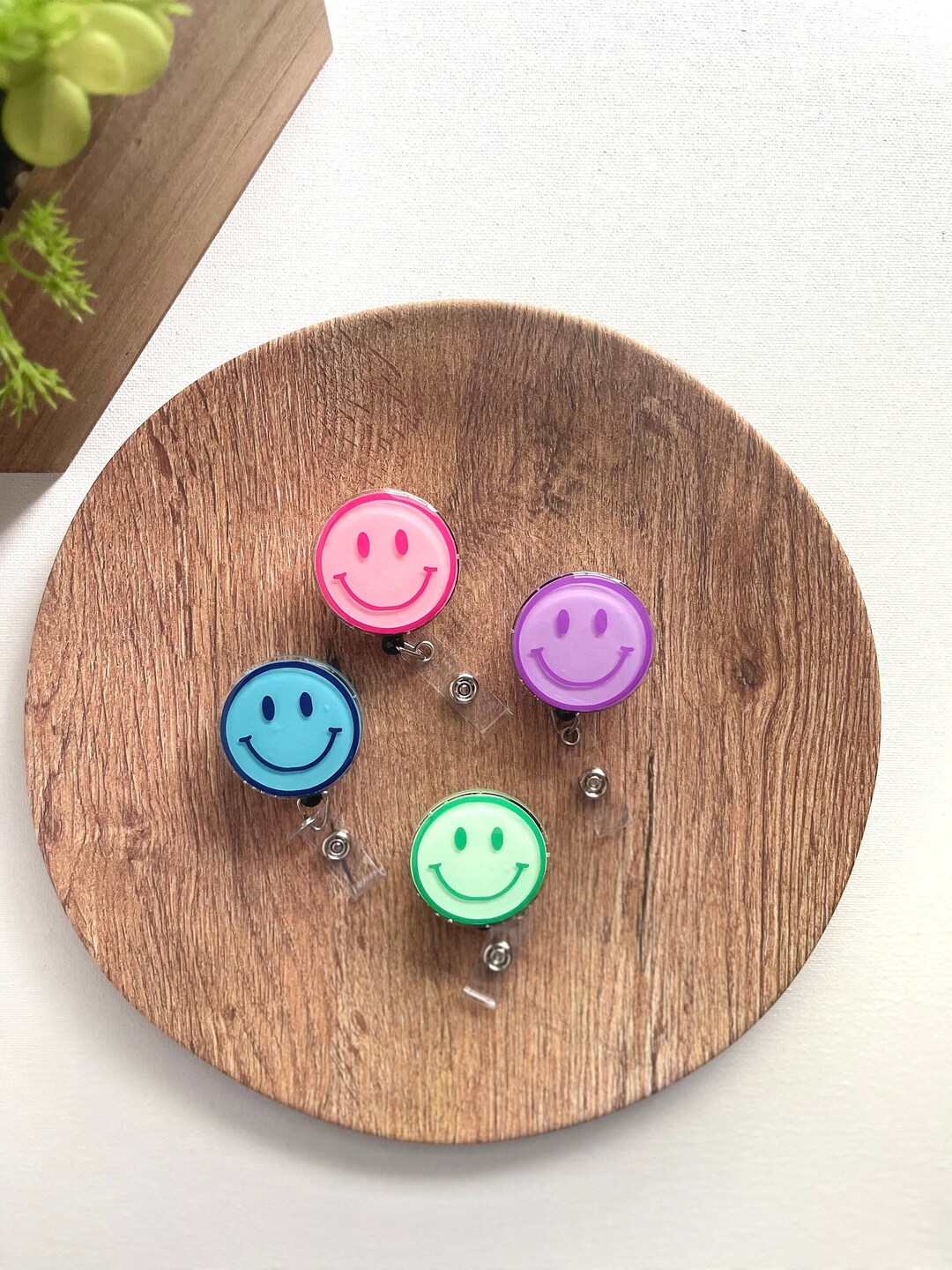Smiley Face Badge Reel - Etsy
