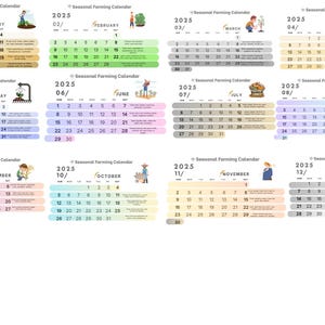 Seasonal Farming Calendar, Farming Planner, Agricultural Calendar ...