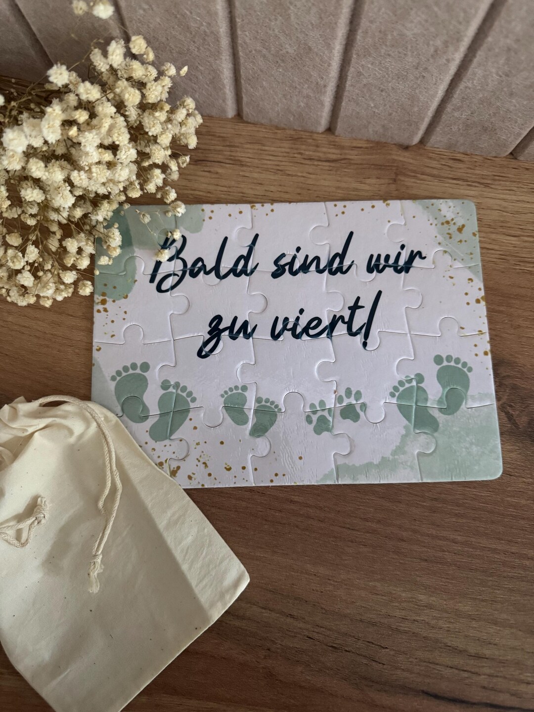 Pregnancy Announcement Puzzle Soon We Will Be Four With Paws & Feet ...